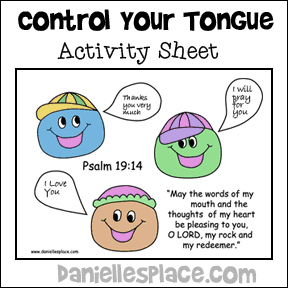 Bible Crafts and Learning Games About Controlling the Tongue